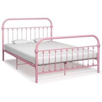 vidaXL Cadre de lit Rose M&eacute;tal 120 x 200 cm