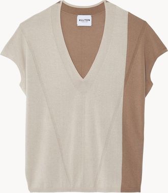 Kujten Débadeur soie-cachemire colorblock - Top Julian