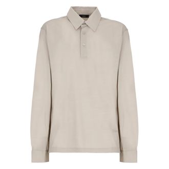 Herno Feines einfarbiges Wollpoloshirt - - Tops - Herren - Beige - XL