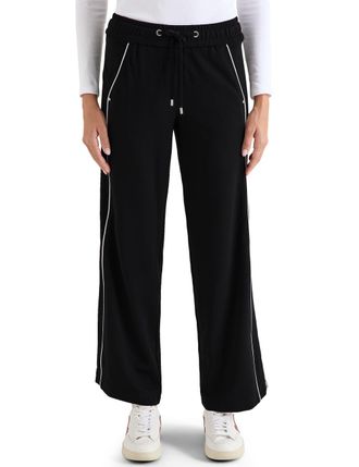 Cecil Damen 3817478 Wide Leg Hose mit Tape, Schwarz, S / 30L