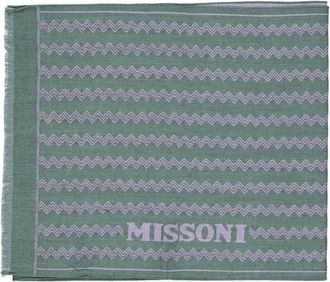Missoni T&uuml;cher & Schals - Wool Scarf With Zigzag Pattern - Gr. unisize - in Grau - f&uuml;r Damen