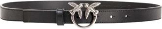 Pinko Pinko - Love Berry H2 Belt Vitello Seta - Femme - Accessoires - Noir - Taille: XS