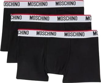Moschino Homme, Sous-v&ecirc;tements, Noir, Taille: XS Coton Stretch Trunk Boxer Pack