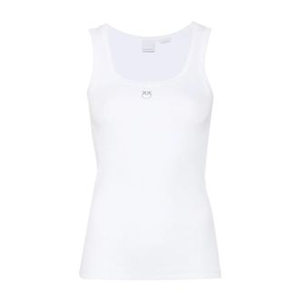 Pinko Wei&szlig;es &auml;rmelloses Top mit Liebesv&ouml;gel-Stickerei - - Tops - Damen - Wei&szlig; - XL