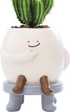 Generic Übertopf Smile Face - Niedlicher Lächelnder Blumentopf, Dekorativer Übertopf Aus Keramik, Einzigartiger Übertopf Für Kleine Sukkulenten Für Pflanzenli