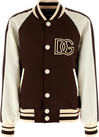 Dolce & Gabbana Homme, Vestes, Brun, Taille: L Patch Bomber Jacket