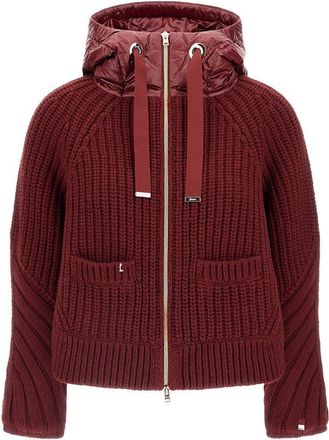 Herno Damen Strickjacke Daunenwattierung und Kapuze