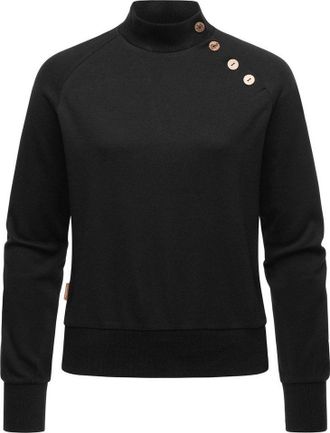 Ragwear Sweatshirt Majjorka Solid Damen Langarmshirt mit Rippb&uuml;ndchen und Zierkn&ouml;pfen