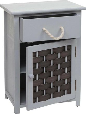 Hhg Kommode HHG 636, Schrank Schubladenschrank, Holz 55x39,5x28,5cm dunkelbraun, Polyrattan dunkelbraun