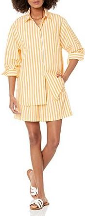 The Drop Kendra Loose Fit Long Shirt Chemise, Rayure Mangue, XXS