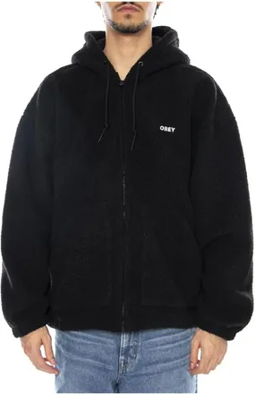 Obey Homme, Vestes, Noir, Taille: XL Giacca Sherpa