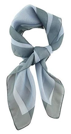 TigerTie Foulard en mousseline fine pour femme - Couleur unie - Dimensions : 58 x 58 cm, Gris/anthracite, One Size