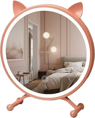 Generic Spiegel Tischspiegel Badspiegel Touch Control f&uuml;r Badezimmer Wohnzimmer Schlafzimmer Waschtisch(Pink,30 cm)