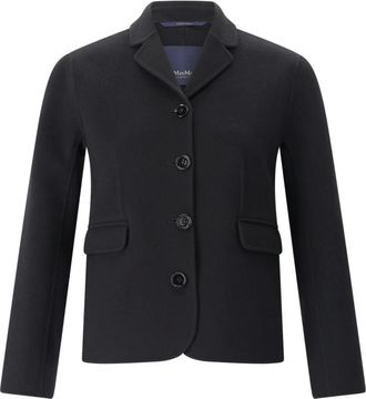 Max Mara Femme, Vestes, Noir, Taille: 38 FR Veste en laine double face &agrave; simple boutonnage