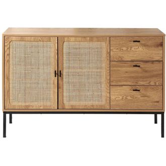 Calicosy Sideboard mit 2 T&uuml;ren und 3 Schubladen aus Rattan L120 cm - JAYA