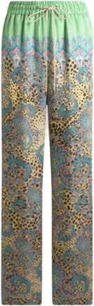 Etro Femme, Pantalons, Vert, Taille: 38 FR Pantalon ample avec imprim&eacute; cachemire et animal plac&eacute;