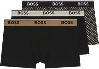 HUGO BOSS Lot de 3 boxers en coton m&eacute;lang&eacute;