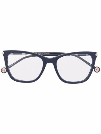 Carolina Herrera lunettes de vue &agrave; monture papillon - Bleu