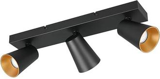 Trio Trio Leuchten spot mural SHARP 817100332, métal noir mat, couvercle doré/noir, sauf 3x GU10