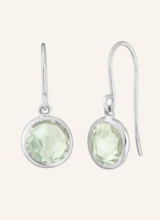 Leaf Ohrh&auml;nger Green Amethyst aus14 Karat Wei&szlig;gold silber
