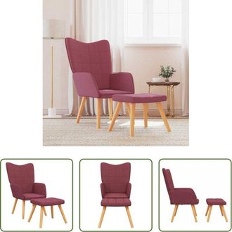 vidaXL vidaXL Sitzh&ouml;he - Relaxsessel mit Hocker Weinrot Stoff