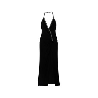 Roberto Cavalli Langes Kleid mit Strasssteinen - - Dresses - Damen - Schwarzk - XS