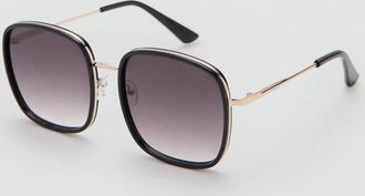 Mango Lunettes de soleil monture m&eacute;tallique carr&eacute;es noir - Femme - Taille unique - MANGO