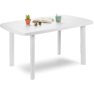 Dmora Dmora Modularer rechteckiger Tisch, Made in Italy, 137 x 85 x 72 cm, wei&szlig;e Farbe