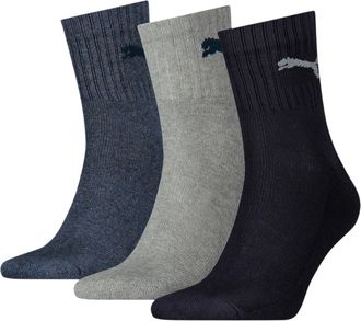 Puma Kurze Crew-Socken Unisex (3er-Pack), Kleidung, Blau, 35-38