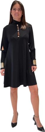 Imperial Femme, Robes, Noir, Taille: 38 FR Robe Ceintur&eacute;e Mi-Longue