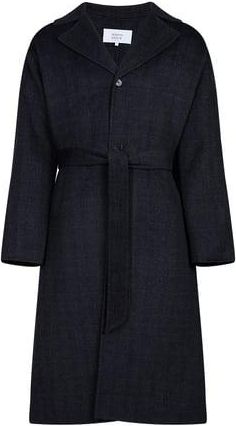 Maison Kitsun&eacute; Manteau ceintur&eacute; &agrave; col &agrave; revers en laine m&eacute;lang&eacute;e