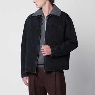 Loewe Schwarze Denimjacke mit Rei&szlig;verschluss