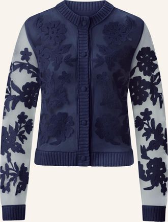 Rich & Royal Strickjacke Im Materialmix blau