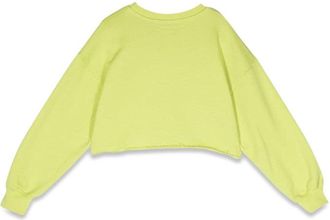 Msgm Cropped Cotton Sweatshirt - Yellow