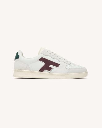 Faguo Baskets cuir blanc et bordeaux