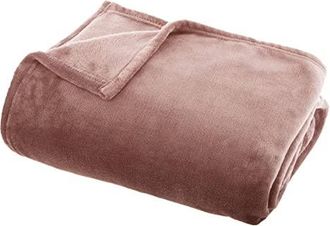 Atmosphera Atmosphera - Plaid - Flanelle - Rose - 125x150 cm