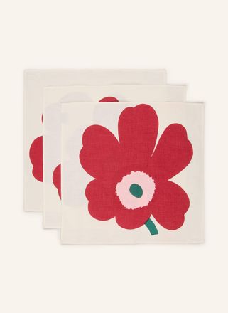 Marimekko 3er-Set Stoffservietten Unikko rot