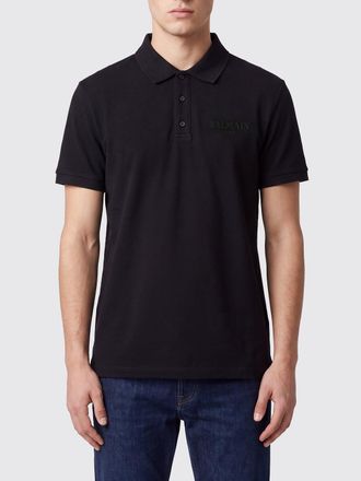 Balmain Viskose-Poloshirt mit 3-Knopfleiste und Ton-in-Ton-Logo