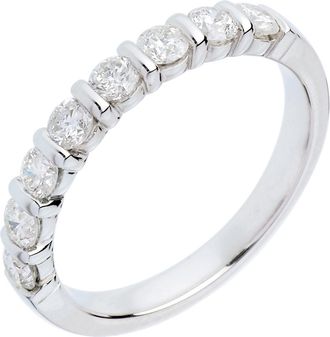 Edenly Trauring semi pavé in Weissgold - Krappenfassung - 0.65 Karat - 8 Diamanten