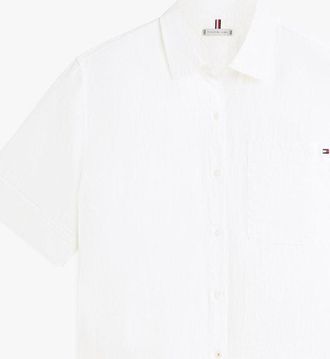 Tommy Hilfiger Chemise courte &agrave; logo en lin