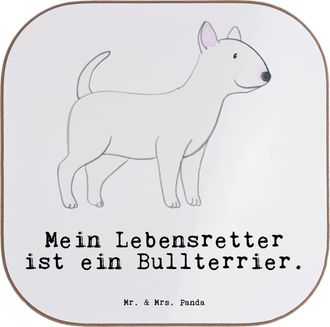 Mr. & Mrs. Panda gl&auml;seruntersetzer Bullterrier Lebensretter - Geschenk, Holzuntersetzer, Coaster, Tischschoner, Untersetzer f&uuml;r Gl&auml;ser, Kaffeeuntersetzer