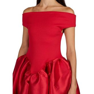 Marques Almeida Robe longue &eacute;vas&eacute;e en coton m&eacute;lang&eacute;