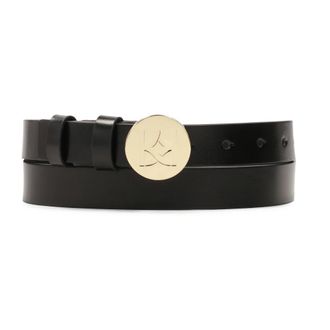 Kazar Schwarzer Lederg&uuml;rtel mit runder Schnalle - - Accessories - Damen - Schwarzk - 90 CM