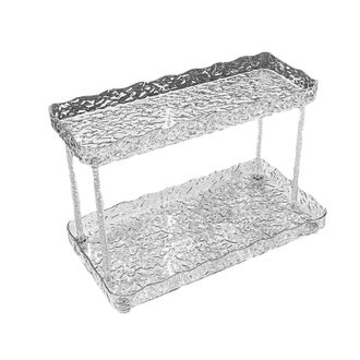 Generico Aufbewahrungsregal f&uuml;r Schminktisch, Acryl, 2 Ebenen, 30 x 20 x 25 cm, Badezimmer-Organizer, Schreibtischregal aus Wellpappe | Kosmetik-Halter f&uuml;r die