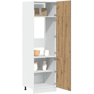 vidaXL Vidaxl - Armoire de r&eacute;frig&eacute;rateur ch&ecirc;ne artisanal 60x57x207 cm