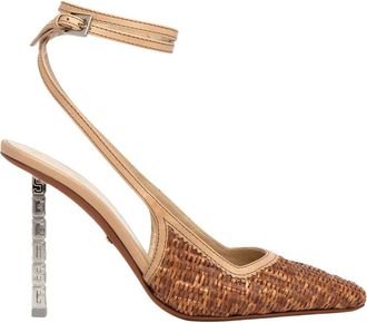 GCDS Gcds, Femme, Chaussures, Brun, Taille: 37 EU Escarpin Gcds Cube Monogram en Raffia 100mm
