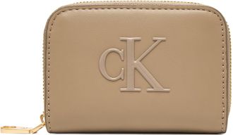 Calvin Klein Geldbörse Calvin Klein Bold Ck Medium Zip Around LV04F1154G Beige