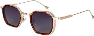 Generic Lunettes De Soleil Polaris&eacute;es &Agrave; Monture Carr&eacute;e En M&eacute;tal For Hommes, Lunettes De Soleil De Plein Air, De Sport, De Vacances Et De Plage(Red)