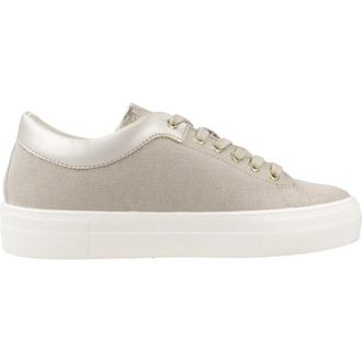 Geox Beige Leinwand Sneakers mit Metallischen Details - - Shoes - Damen - Beige - 36 EU