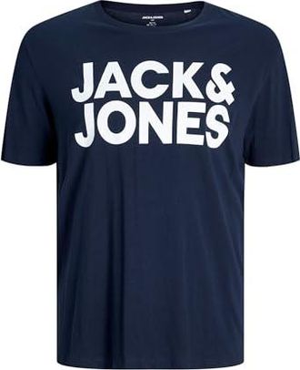 Jack & Jones JJECORP T-Shirt à Manches Courtes et col Rond pour Homme Grande Taille, Bleu Marine, XXL